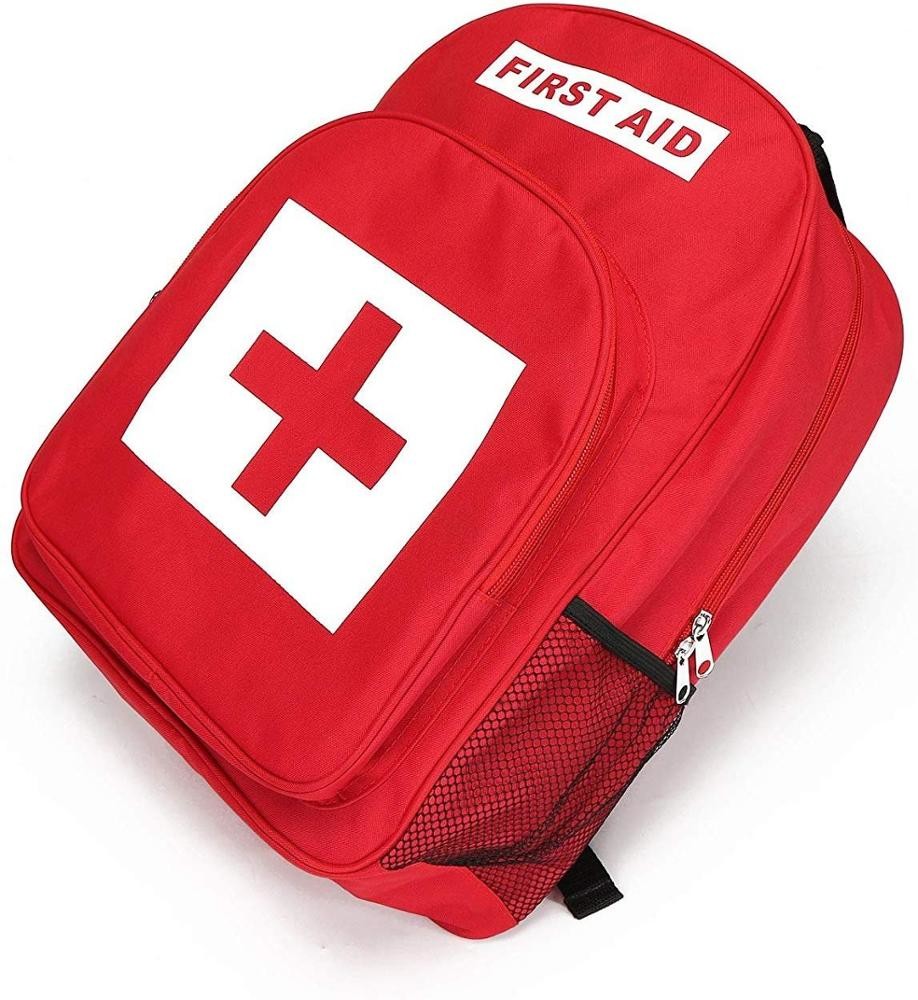 First Aid Backpack Empty Medical First Aid Bag Red Emergency Treatment Earthquakes Disasters ...
