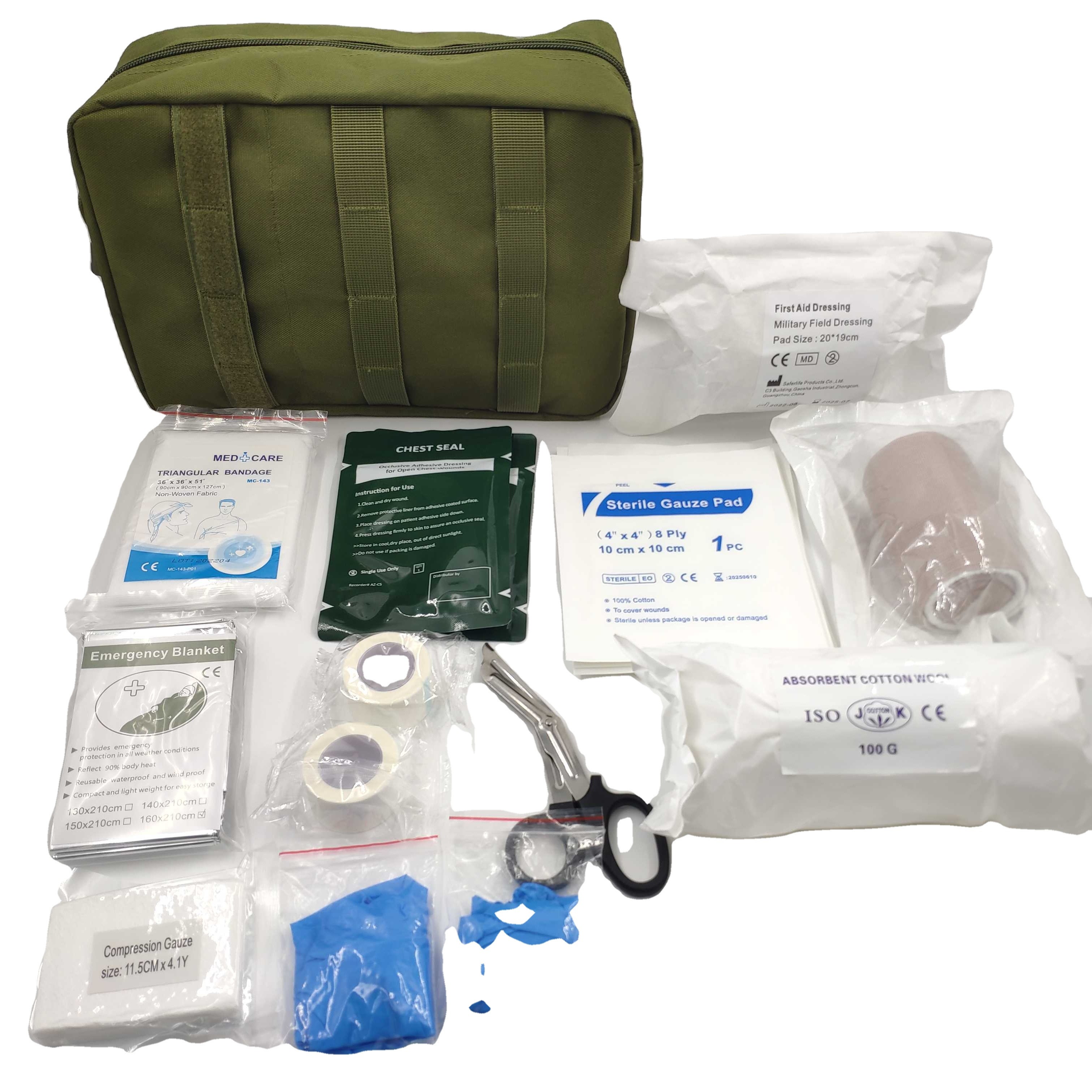 Med Tactical First Aid Kit Gear Military Ifak Pouch Army Trauma Buddy ...