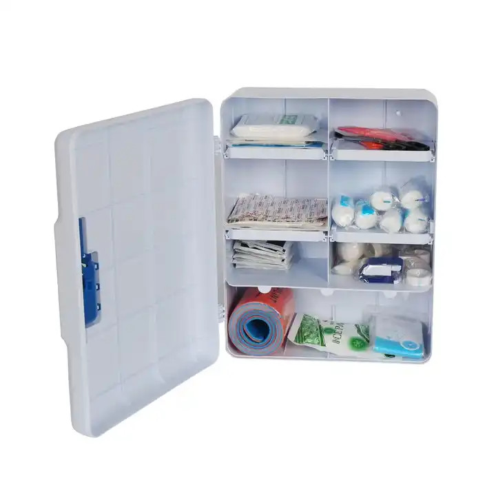 HIPS First Aid Kit Box Cabinet Large Wall Mounted Storage Case With Lock